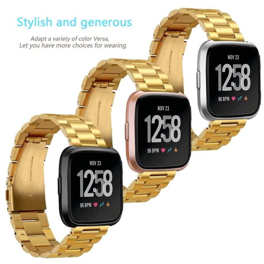 Fitbit Versa Strap Steel Hocolike (Gold) - New Zealand – That Watch Shop